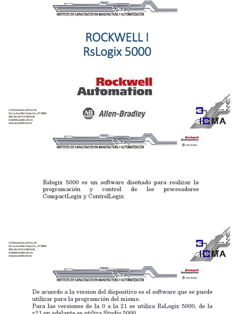 Manual de RsLogix 5000: Programación y Configuración | PDF | Controlador lógico programable ...