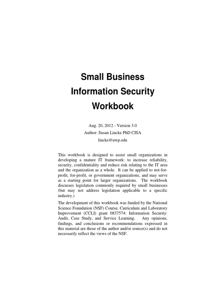 Small Business Information Security Workbook | PDF | Information ...
