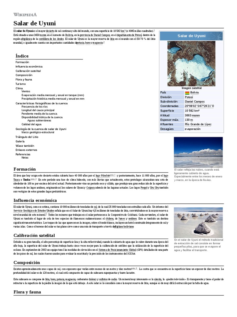 Salar de Uyuni | PDF | Geología | Geografía Física