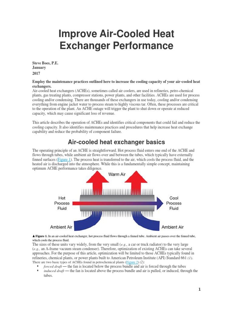 Improve Air Cooled Heat Exchanger Performance Pdf Heat Exchanger