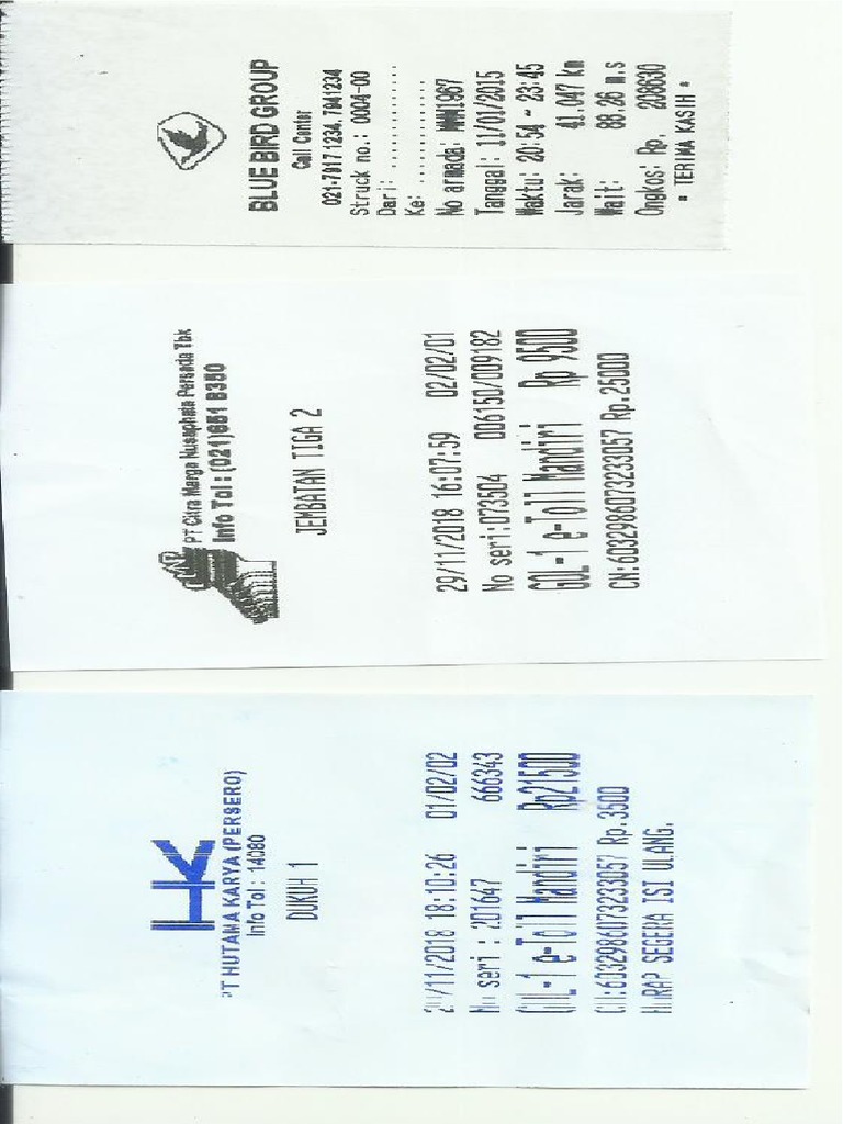 Bukti Struk Bluebird PDF | PDF