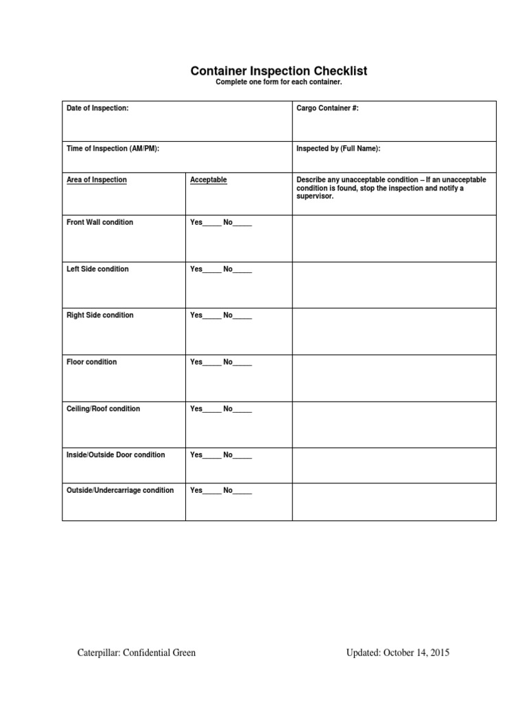 Cargo Verification Checklist | PDF | Building Engineering | Nature