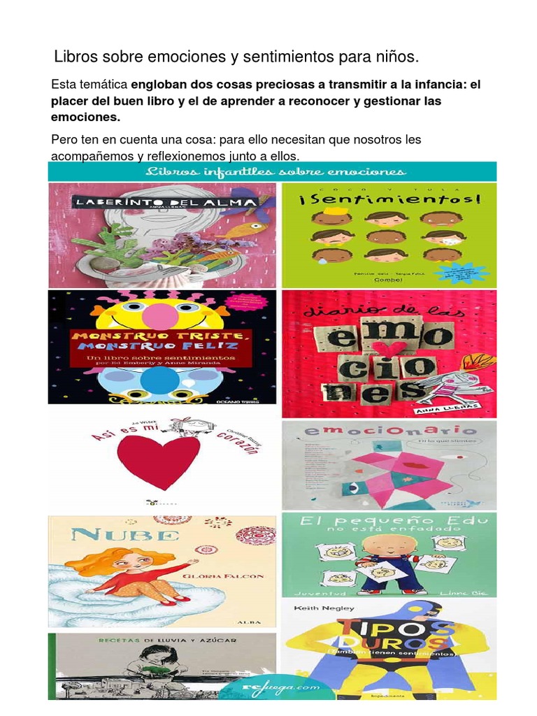 Libros Sobre Emociones y Sentimientos para Niños PDF | PDF | Temor | Amor
