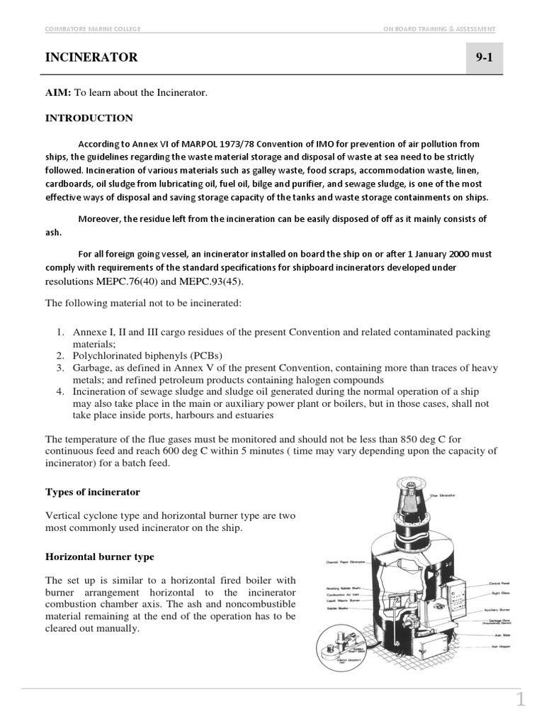Incinerator 9-1: AIM: To Learn About The Incinerator | PDF | Sewage ...