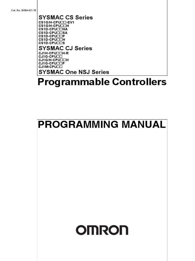 w394 Cs1 Cj1 NSJ Series Programmable Controllers Programming Manual en | PDF | Input/Output ...