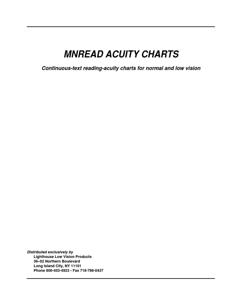 Mnread Acuity Charts: Continuous-Text Reading-Acuity Charts For Normal ...