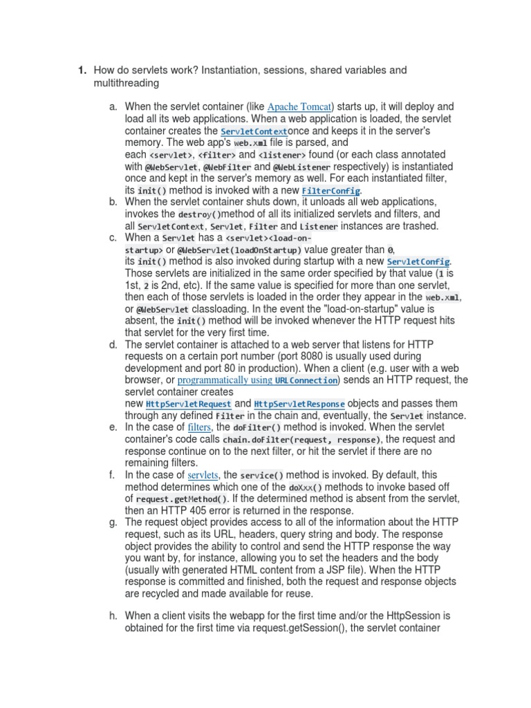 Multithreading: 1. How Do Servlets Work? Instantiation, Sessions ...
