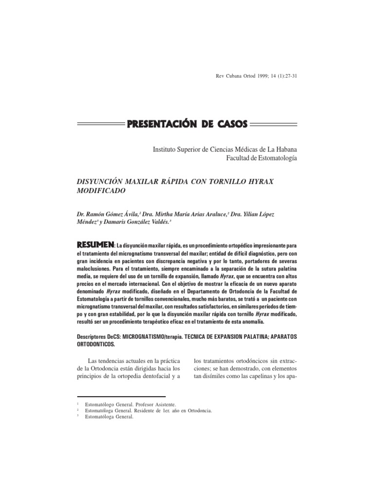 Hyrax PDF | PDF | Ortodoncia | Boca