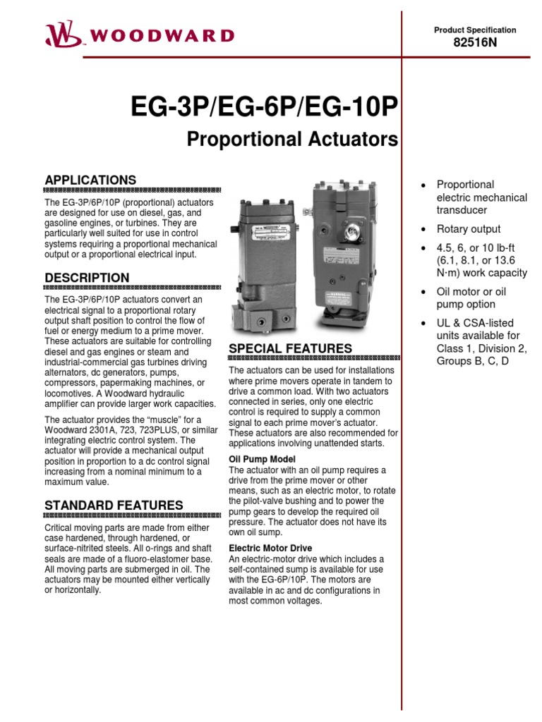Woodward_EG10-P.pdf | Engines | Actuator