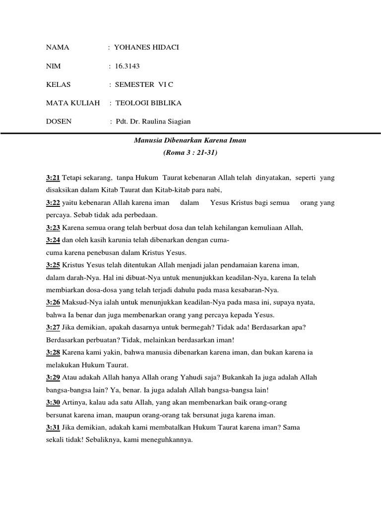 Hukum Taurat Kitab Roma | PDF