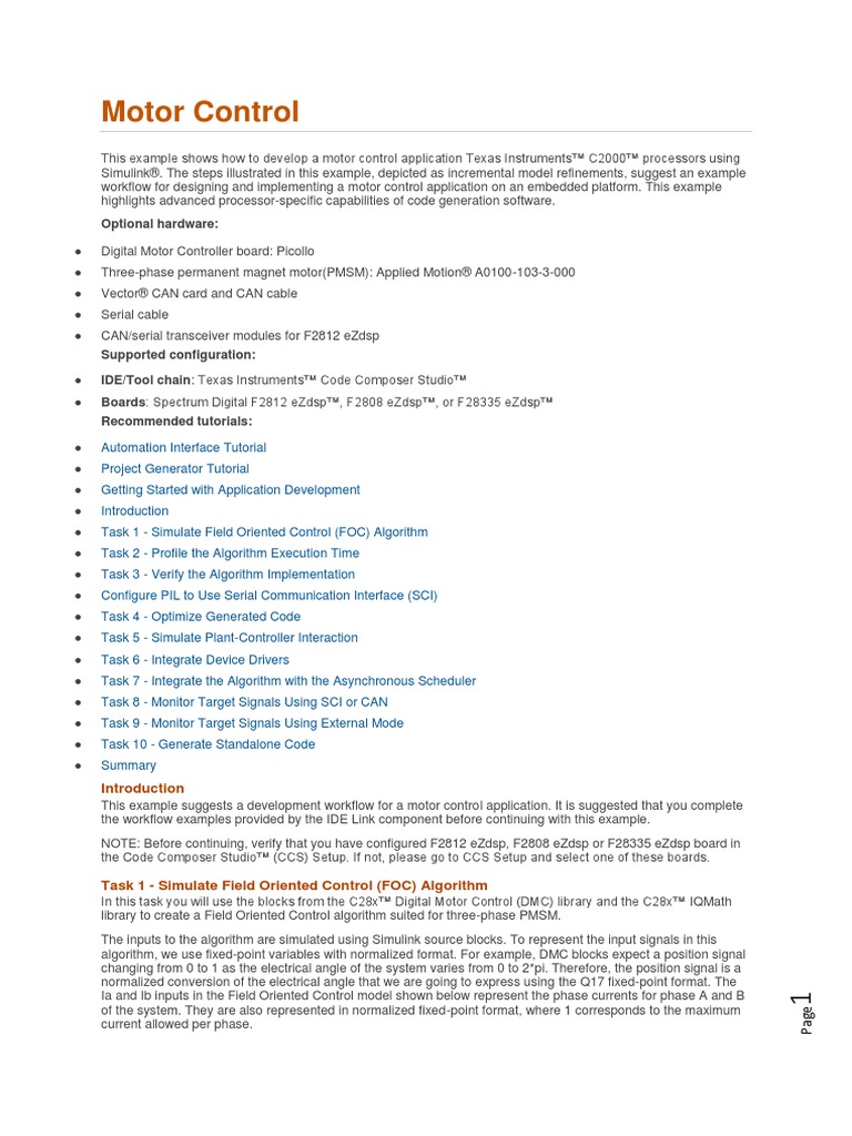 Motor Control TI C2000 | PDF | Analog To Digital Converter | Program ...