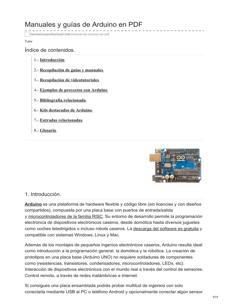 Manuales y Guías de Arduino en PDF | PDF | Arduino | Hardware de la ...