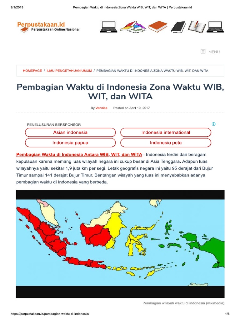 Pembagian Waktu Di Indonesia Zona Waktu WIB, WIT, Dan WITA ...