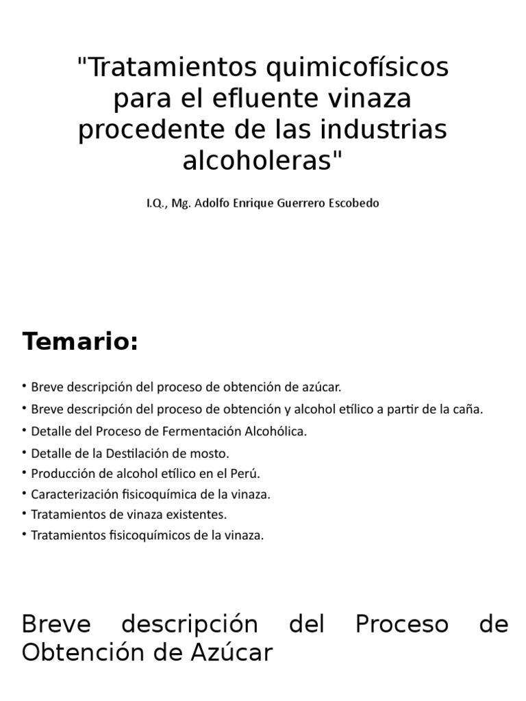Tratamientos de Vinaza en Alcoholeras | PDF | Coloide | Alcohol