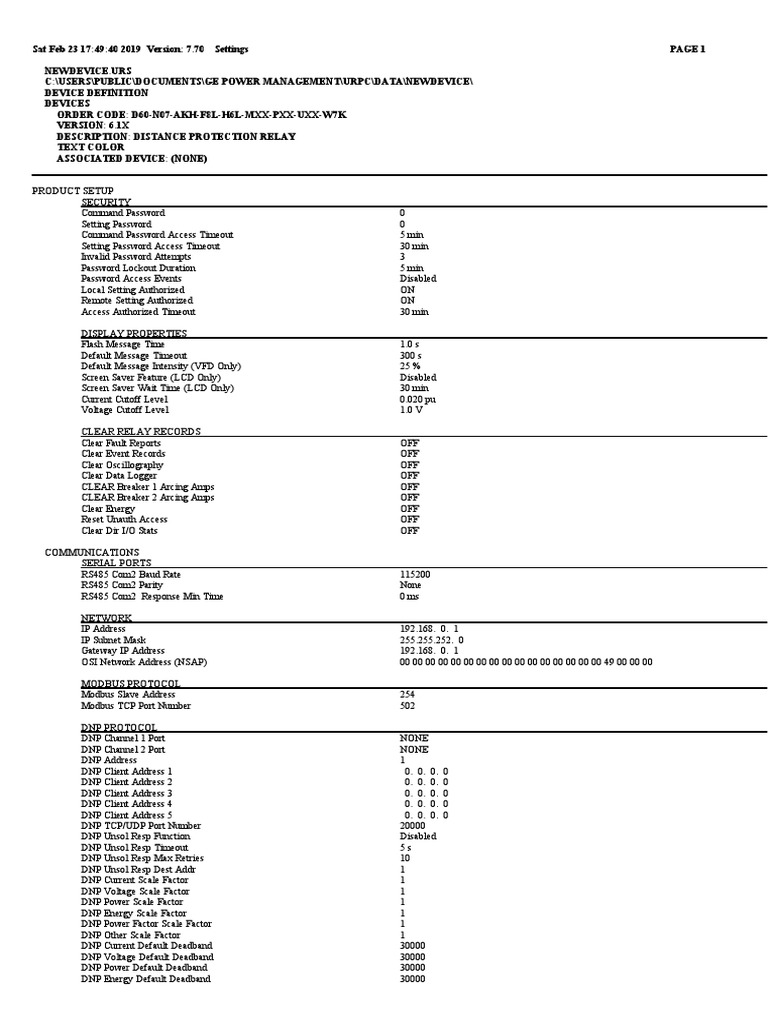 EnerVista UR Setup - Basic Conf | PDF | Port (Computer Networking) | Transmission Control Protocol