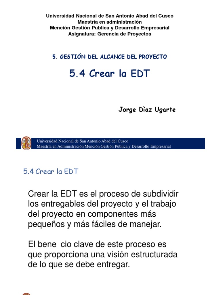 Edt Gestión De Proyectos Pdf Administración Pública Informática