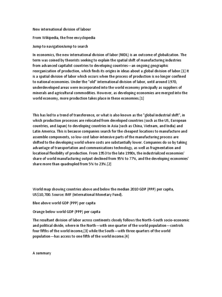 New International Division of Labor Explained | PDF | World Economy ...