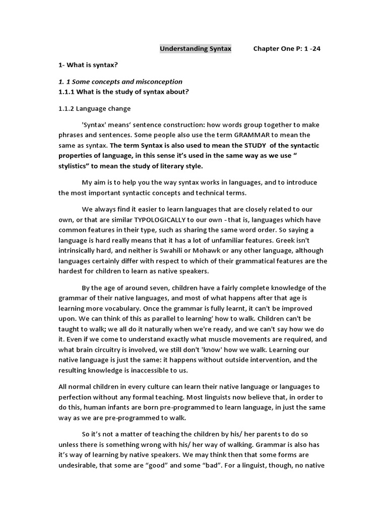 Syntax Assignment | PDF | Syntax | Phrase