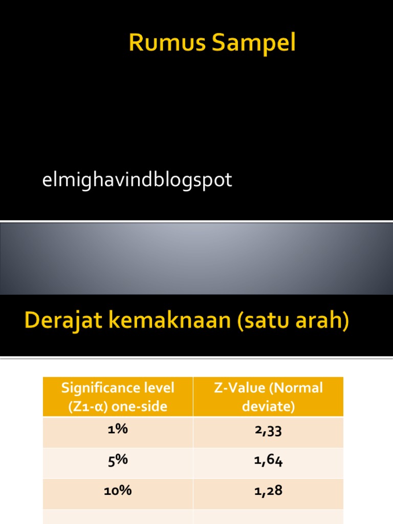 Rumus Sampel | PDF | Sains & Matematika