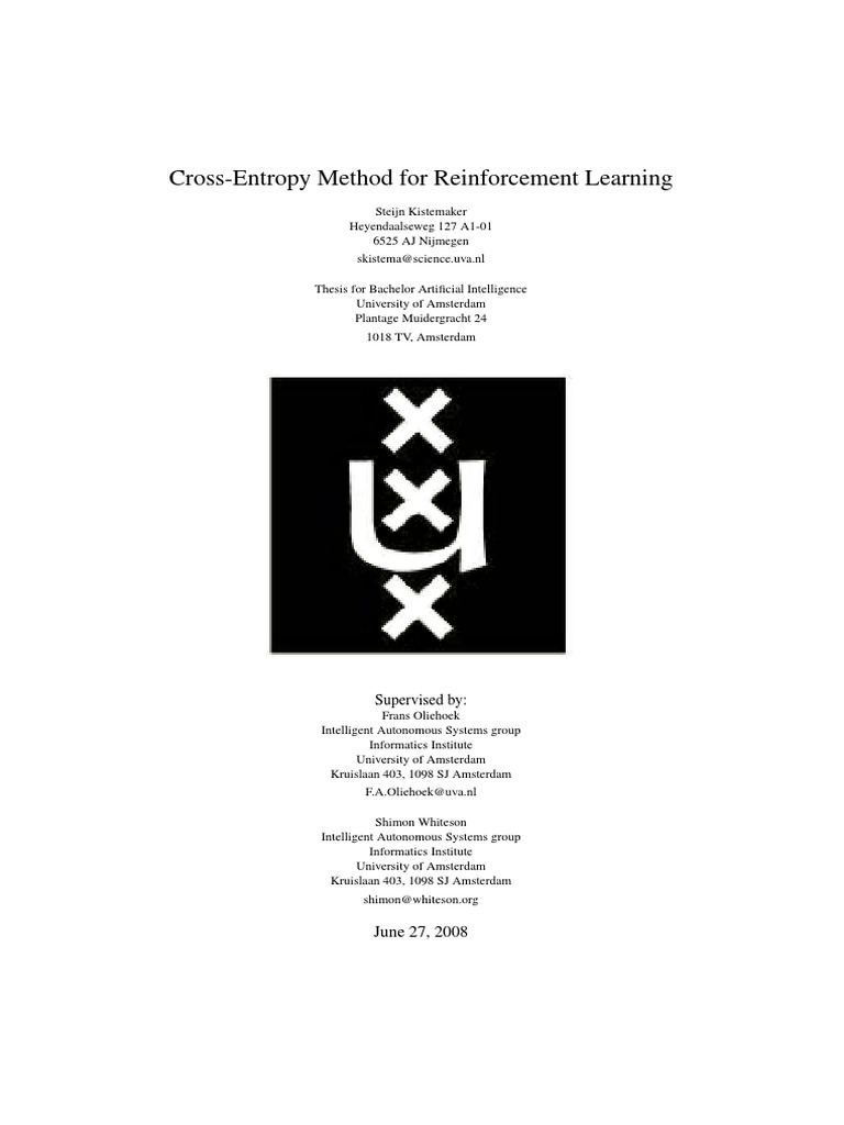 Cross-Entropy Method For Reinforcement Learning | PDF | Variance ...