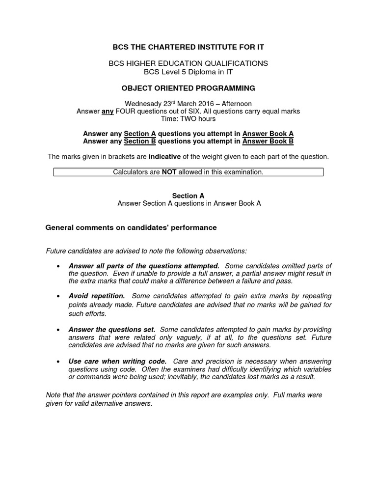 Heq Mar15 Dip Oop Report Pdf Class Computer Programming Inheritance Object Oriented