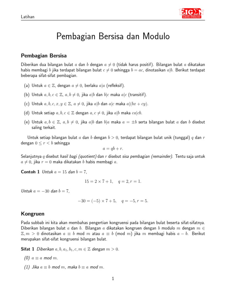 Hasil Bagi Dan Modulo | PDF