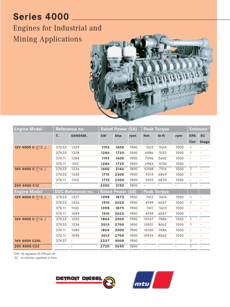 Series 4000: Engines For Industrial and Mining Applications | Download ...