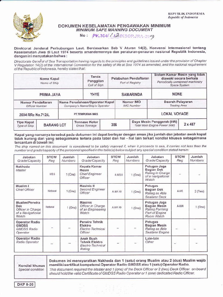 Dokumen Safe Manning | PDF