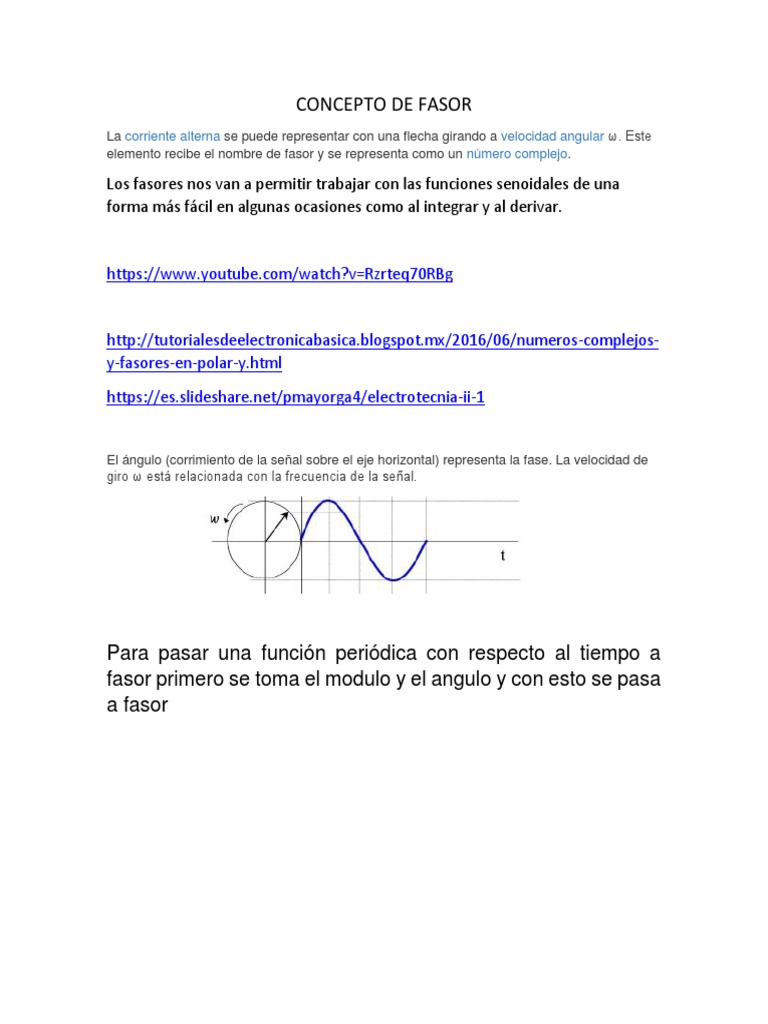 Concepto de Fasor | PDF