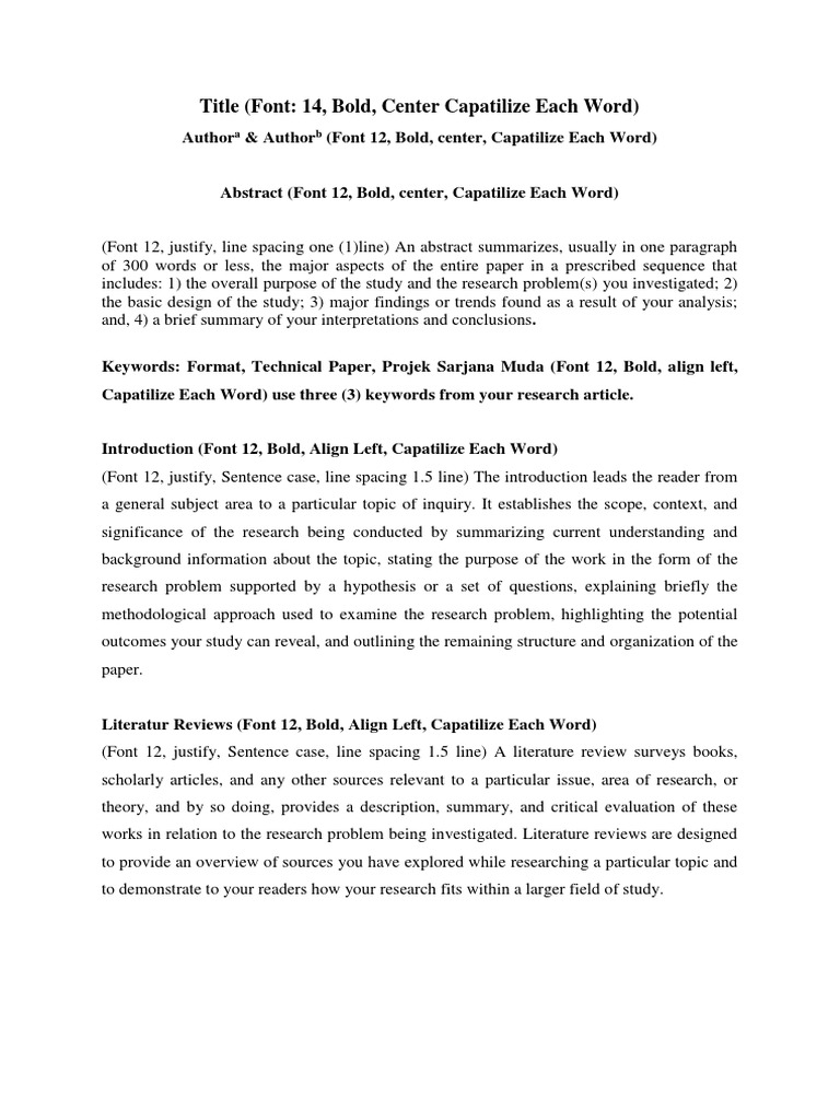 Technical Writing Format | Download Free PDF | Academic Discipline ...