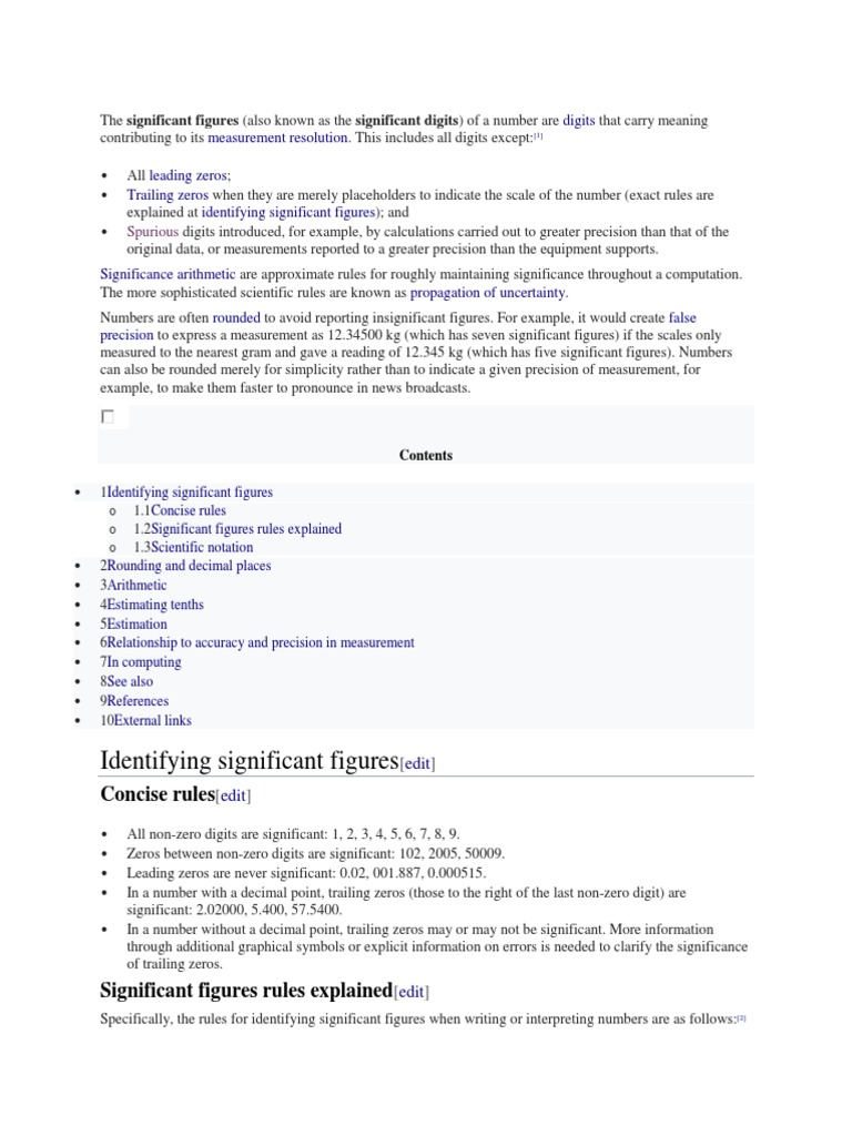 Significant Figures Explained | PDF | Significant Figures | Accuracy ...