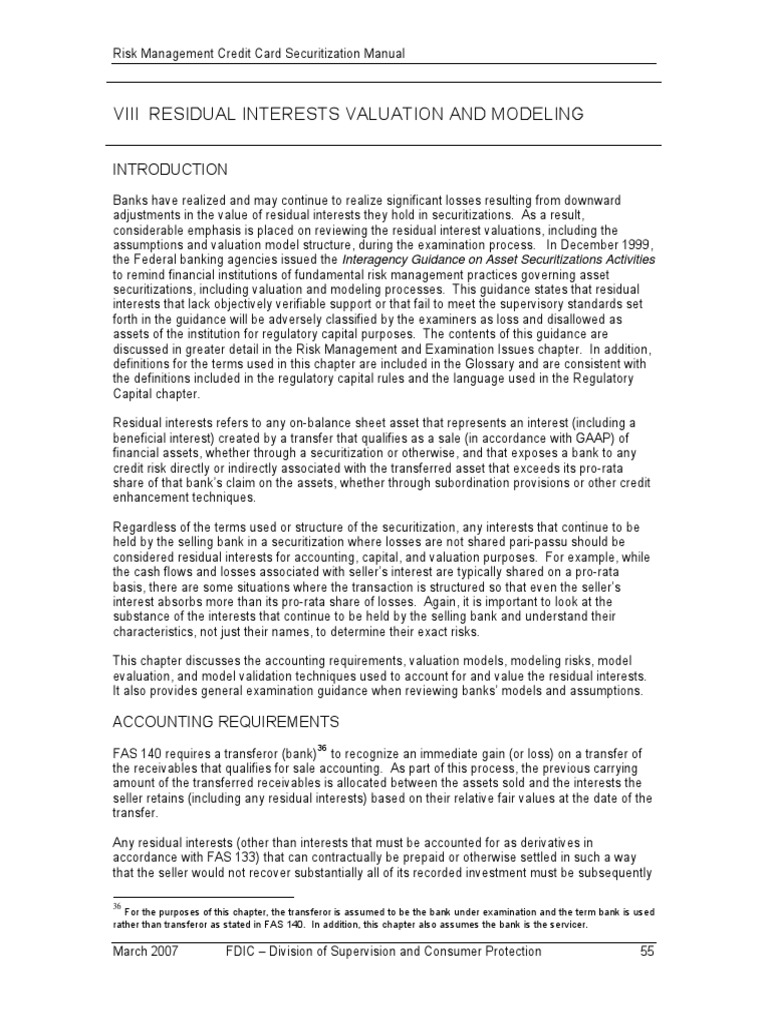Residual Interest Valuation | PDF | Discounted Cash Flow | Valuation ...