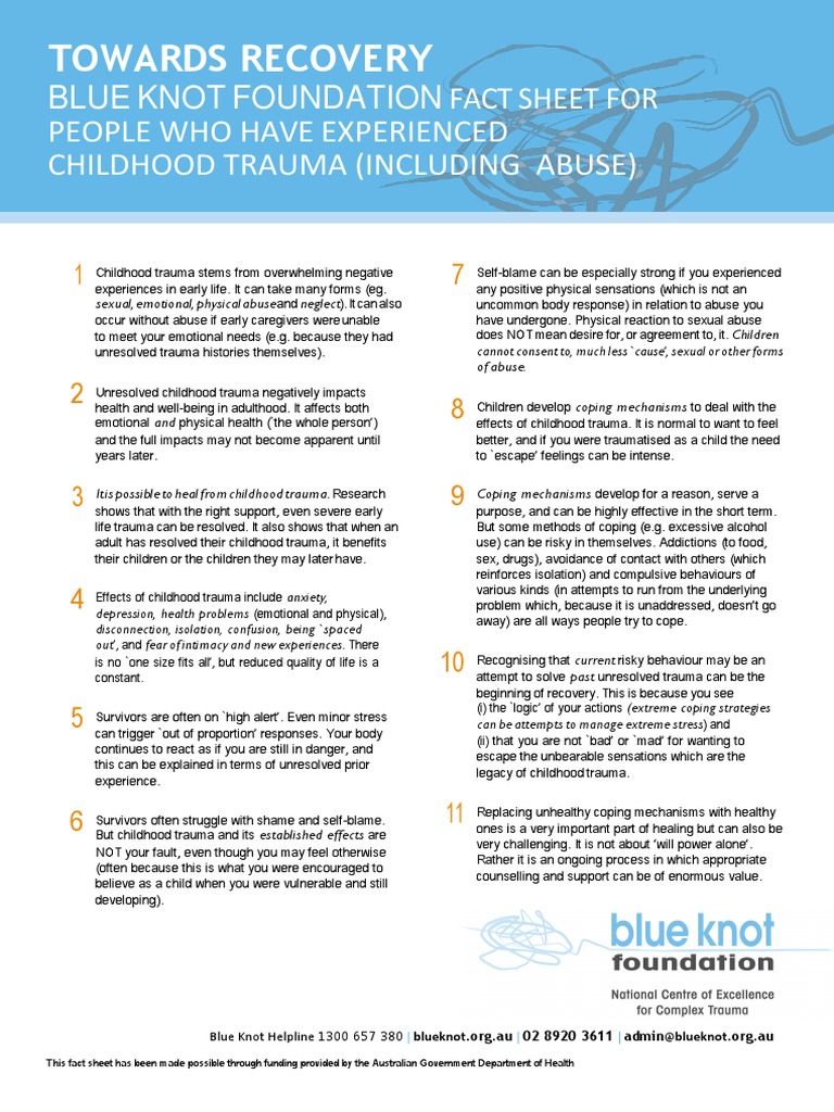 Fact Sheet Survivors UWEB | PDF | Psychological Trauma | Coping ...