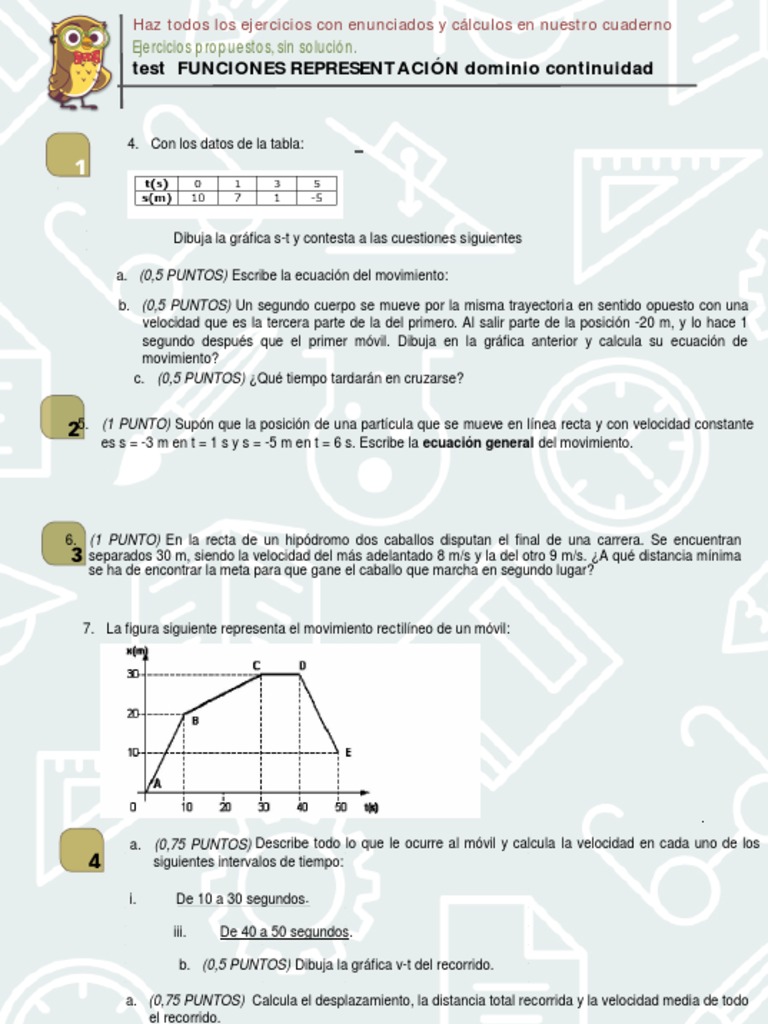 Test Mru Mrua Simil Grafica PDF | PDF | Velocidad | Asíntota