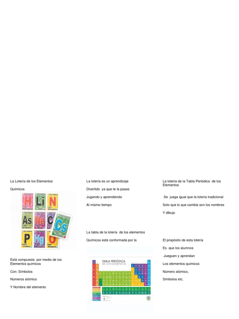 Loteria | PDF | Elementos químicos | Química