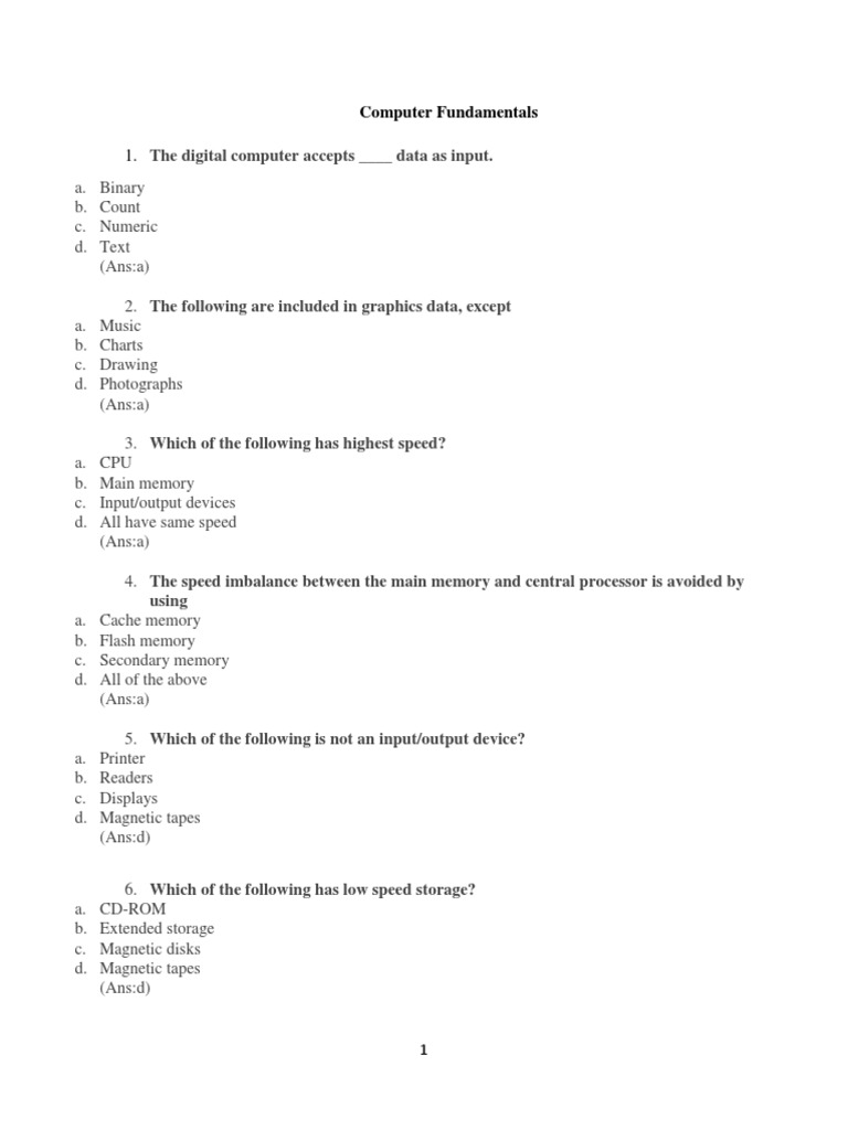 The Digital Computer Accepts Data As Input Pdf Central Processing Unit Random Access Memory