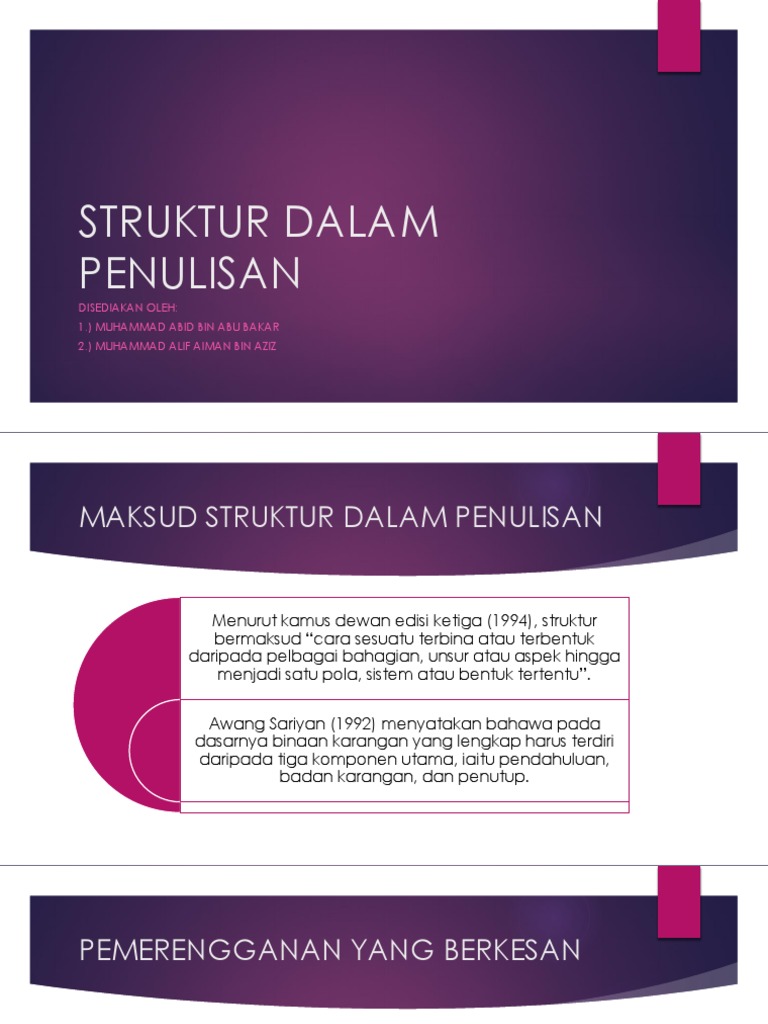 STRUKTUR DALAM PENULISAN