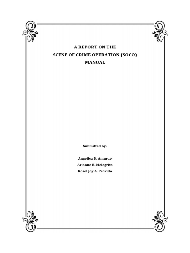 SOCO Procedure | PDF | Crime Scene | Forensic Science