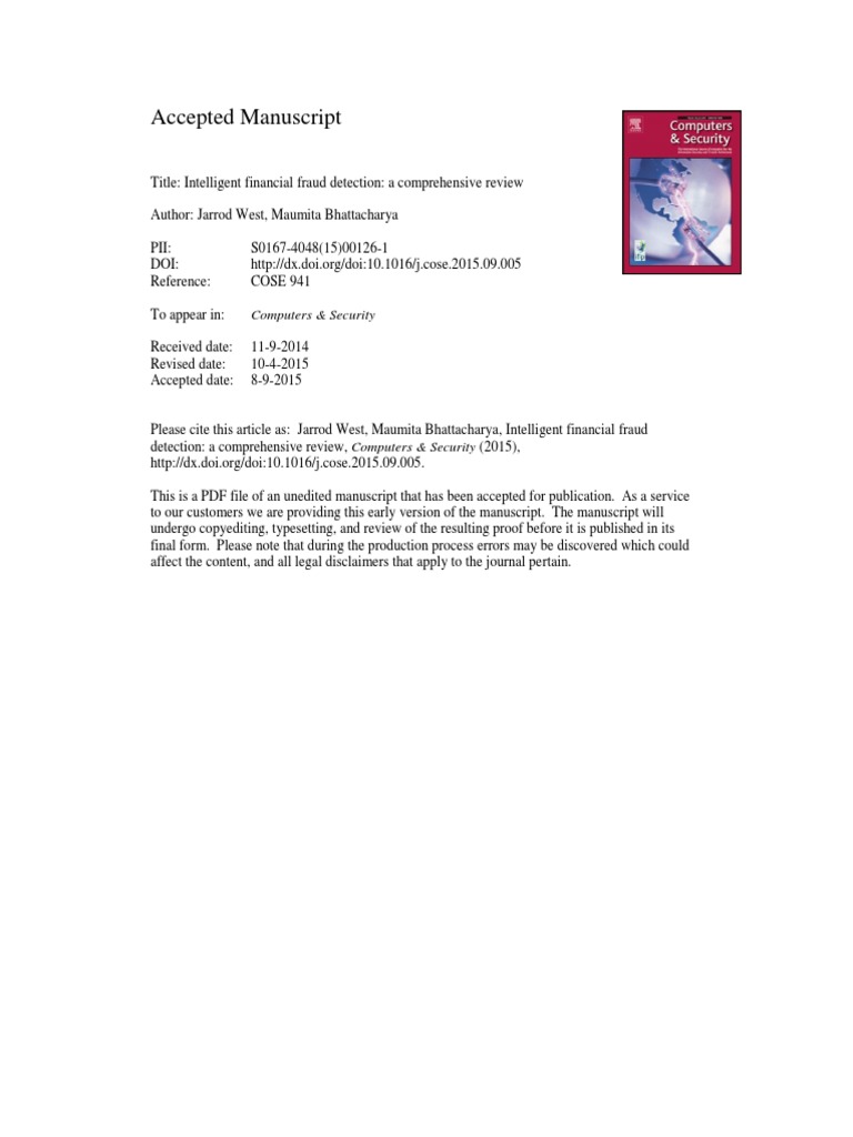 Accepted Manuscript: Computers & Security | PDF | Logistic Regression ...