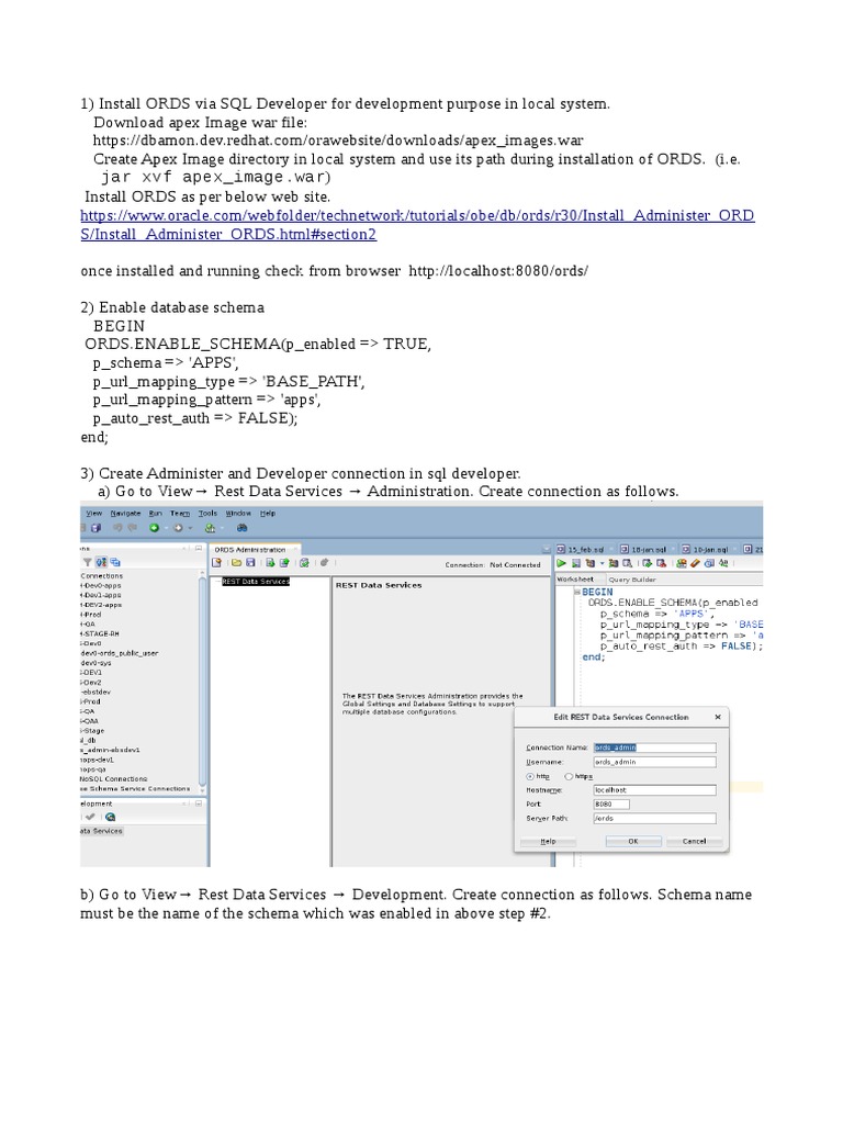 ORDS 18.3 Install and Configuration | PDF | Web Service | Oracle Database ORDS 18.3 Install and Configuration | PDF | Web Service | Oracle Database