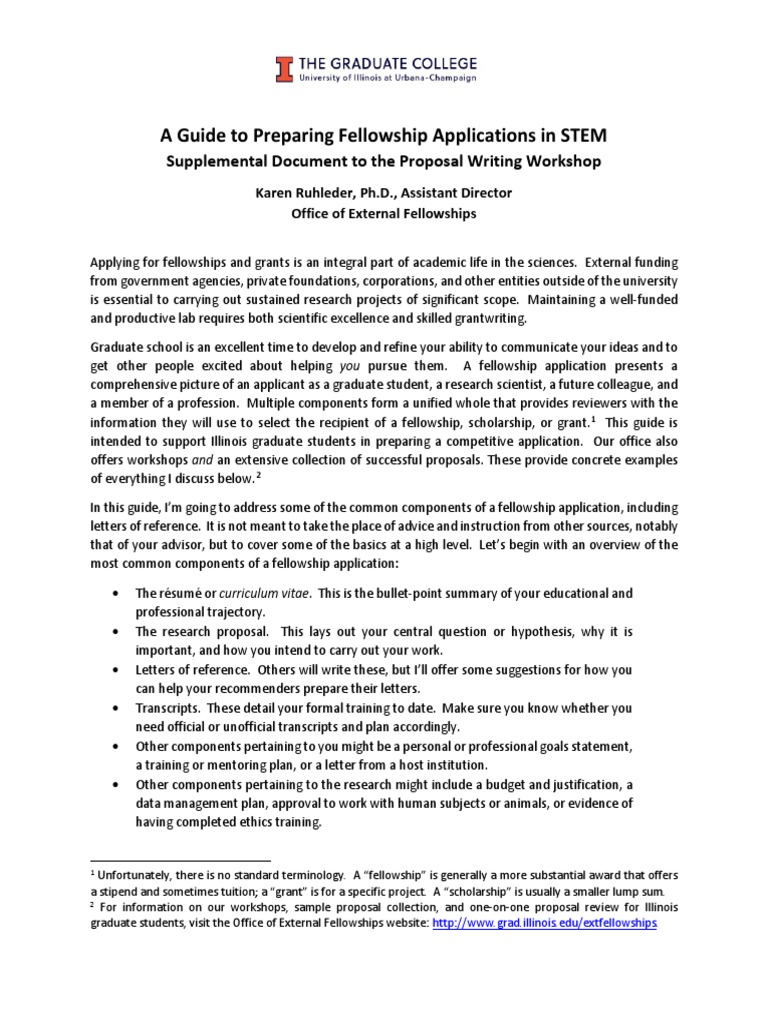 Fellowship Proposal Writing STEM | PDF | Postgraduate Education ...