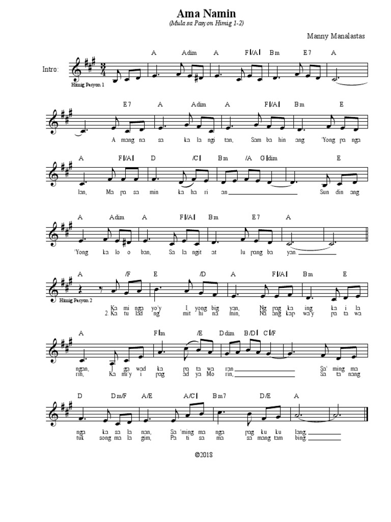 Ama Namin Himig Pasyon 1-2 | PDF