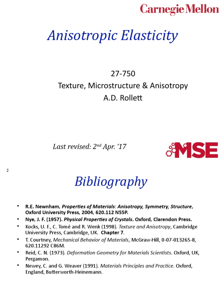 Anisotropic Elasticity | PDF | Elasticity (Physics) | Stress (Mechanics)