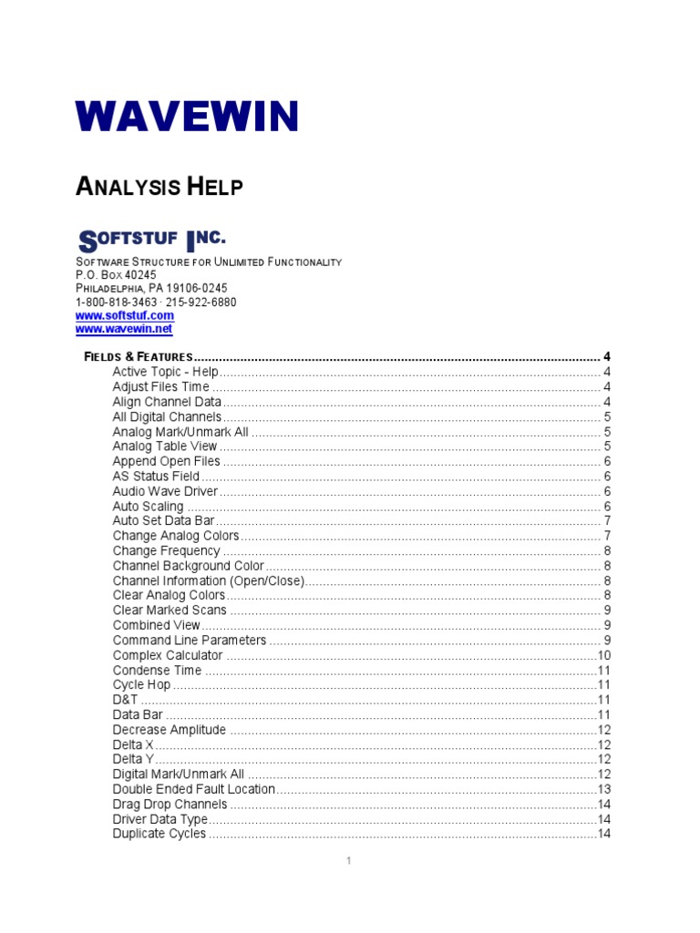 Guide To Wavewin Analysis Software Functions For Unlimited Data Processing Pdf Command Line 5922