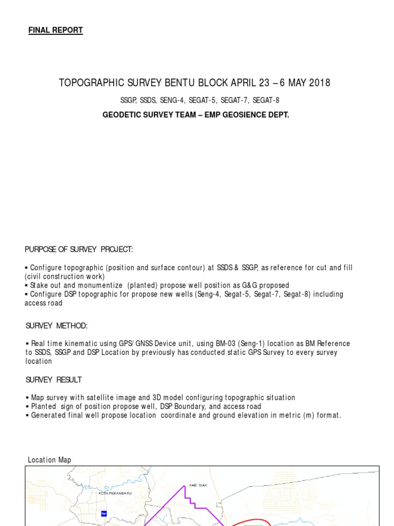 Topographic Survey Report: Bentu Block | PDF | Surveying | Topography