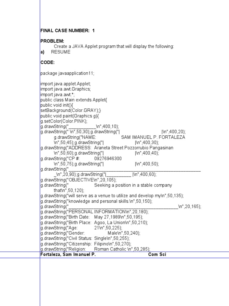 Final Case Number: 1 Problem: A) Code | PDF