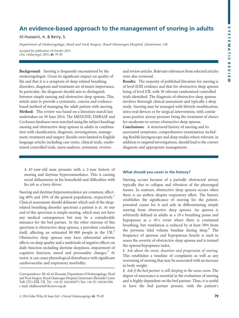 Al-Hussaini, Berry - 2015 - An Evidence-Based Approach To The ...