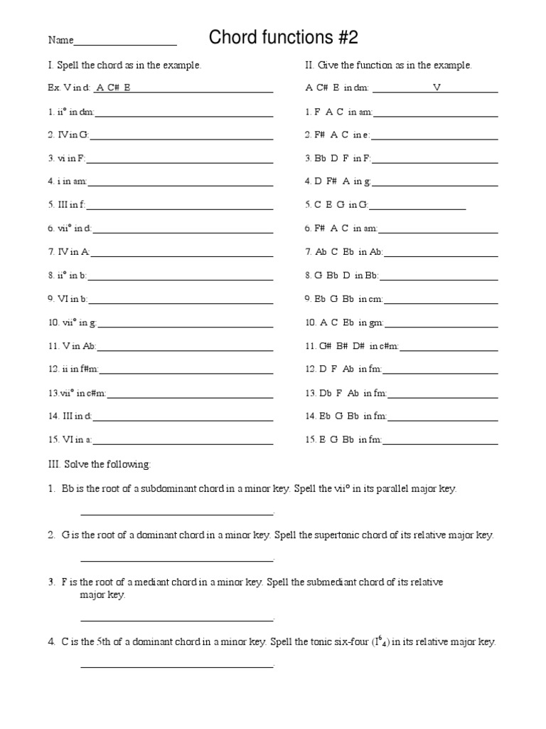 Chord Functions 2 PDF | PDF