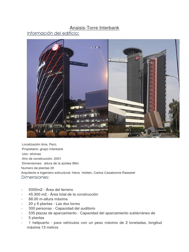Analisis de La Torre Del Edificio Interbank | PDF | Torre | Fotovoltaica