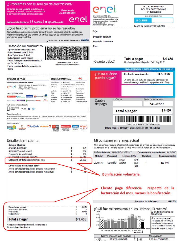 Ejemplo Boletas Enel-Distribucion | PDF